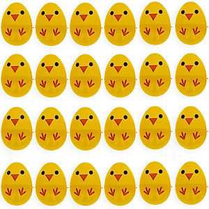 Cheerful Chicks: Set of 20 Chicks Fillable Plastic Easter Eggs 2.25 Inches