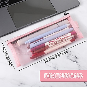 YUXIANLB 3 Pieces Clear Pencil Pouch, Nylon Mesh Pencil Case Makeup Bags Mesh Zipper Pouch Bags, Small Pencil Pouch for Girls, Boys and Adult, Mini Travel Makeup Bag Organizer Stationery Bag