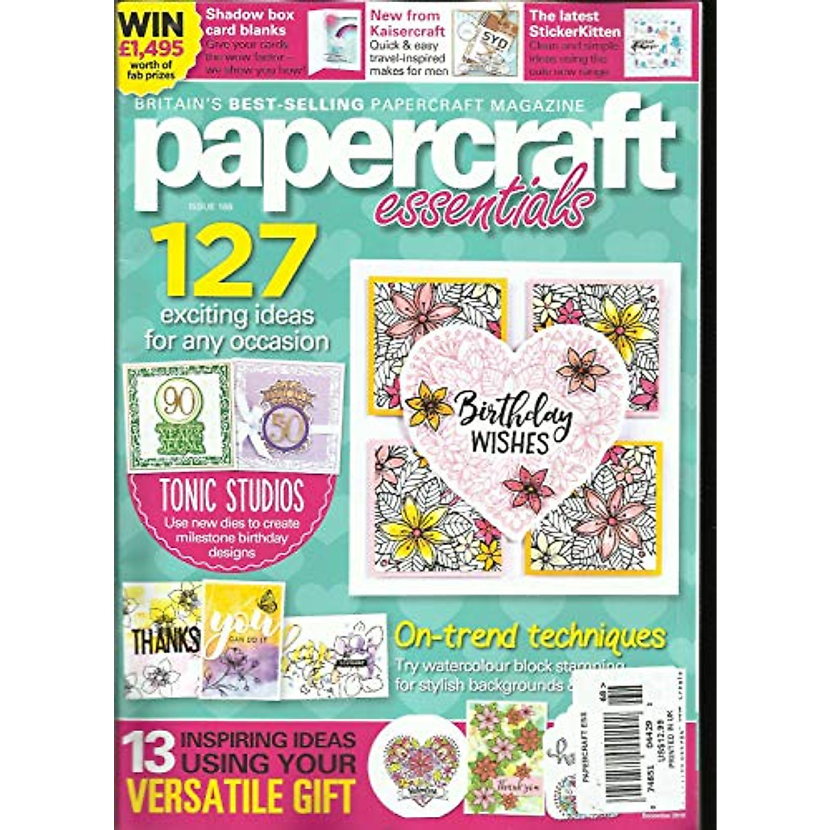 PAPERCRAFT ESSENTIALS, 2018 ISSUE,168 FREE GIFTS OR CARD KIT ARE NOT INCLUDE