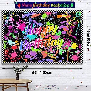 Winrayk Neon Glow in The Dark Birthday Party Decorations Supplies with Neon Balloons Garland Arch Backdrop Tablecloth Hanging Swirl Glow in The Dark Party Supplies Neon Party Decor for Kids Teen Adult