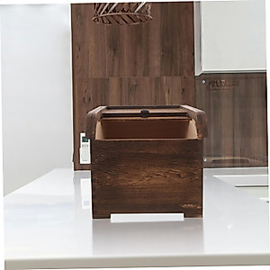 PHENOFICE Solid Wood Rice Storage Box Large Container Food Containers Cereal Containers for Food Storage Food Storage Containers for Pantry Bucket with Lid Wooden Seal Storage Rack