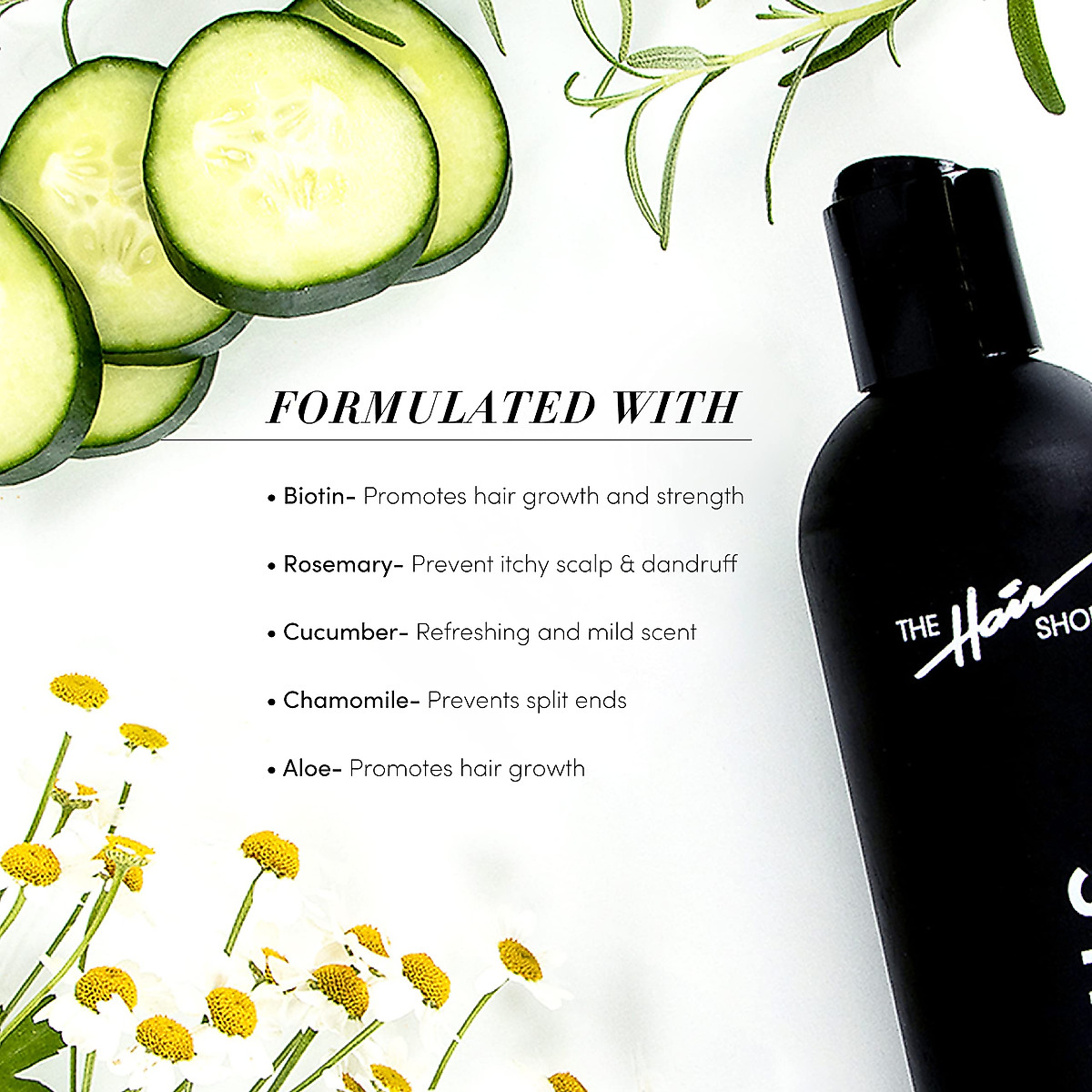 Hair Extension Shampoo & Conditioner by The Hair Shop, Gentle Cleansing & Hydrating Formula Designed for Hair Extension, Paraben-Free, Color-Safe, Vegan, Infused with Chamomile Rosemary, Aloe, Cucumber, Vitamins, Proteins & Biotin