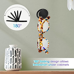 Hariendny 8 Pack Sunglasses Organizer Wall Mounted Sunglasses Holder Wall Hanging Glasses Organizer Eyeglass Holder (Black)