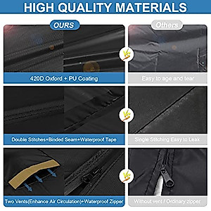 VANSHEIM Outdoor Swing Cover 3 Triple Seater Hammock Cover Garden Swing Covers for 3 Seater Waterproof Windproof Anti-UV Heavy Duty Oxford Fabric Patio Furniture Cover 84.6"x49.2"x66.9"