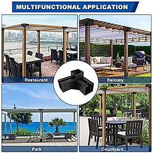 Pergola Gazebo Brackets Kit Nopwer - 3-Way Right Angle Corner Bracket for 4x4 Inch Wood Beams