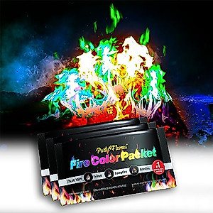 Party Flames Fire Color Changing Packets (10 Pack) - Fire Pit, Campfires, Bonfire, Outdoor Fireplaces - Magic Colorful Cosmic Flame Powder - Perfect Fire Camping Accessories for Kids & Adults