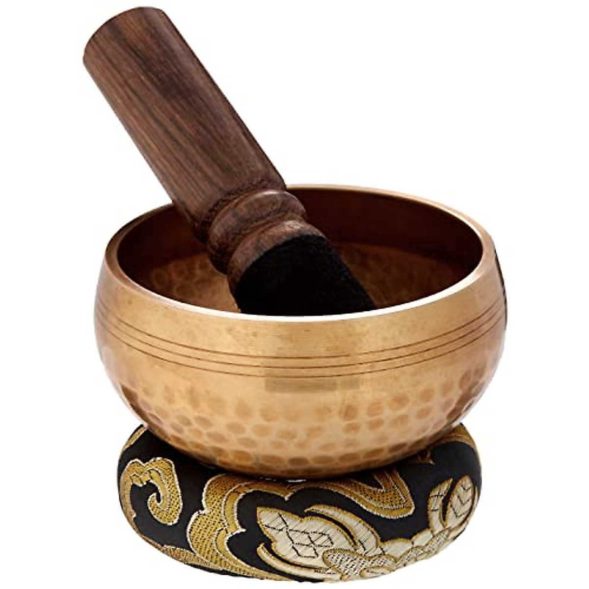SHOP SIMPLY PERFECT Tibetan Singing Bowl Set with Wooden Mallet Striker and Plush Cushion, Support Meditation, Mindfulness, and Holistic Healing, Help Restore Gratitude and Relaxation