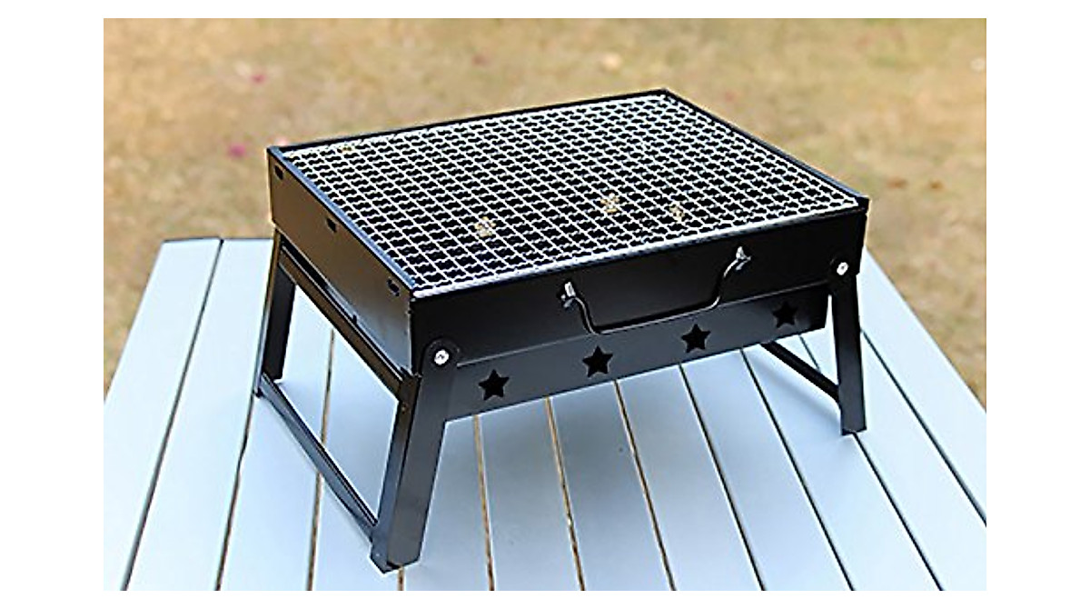 ITTA Portable Tabletop Notebook BBQ Grill, Outdoor Heavy-duty Folding ...