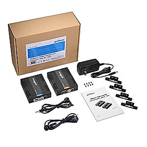 gofanco HDBaseT HDMI Extender 4K 60Hz (4:2:0 8-bit) Over CAT5e/CAT6/CAT7 Cable with Bi-Directional IR, PoC - Up to 70 Meters (230 feet) @ 1080p and 40 Meters (130 feet) @ 4K, HDCP 2.2 (HDbaseT-Ext)