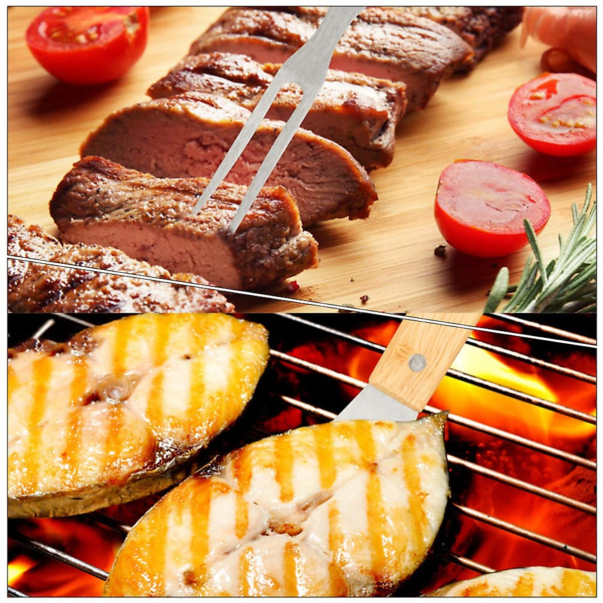 Zerodeko 1 Set Barbecue Tool Set Heavy Duty Tool Bag Bbq Grill Accessories Tools Portable Tool Kit Black Suit Toiletry Bag for Travel Griddle Stainless Steel Grill Brush Outdoor