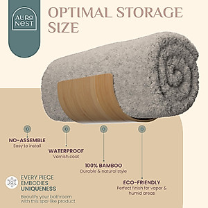 AURA NEST Set of 4 Towel Holder for Bathroom Wall, Modern Bamboo Wall Towel Rack for Rolled Towels, Sturdy Space-Saving Hanging Wood Towel Rack, Effective and Versatile for Spa, Guest Bath, Blanket