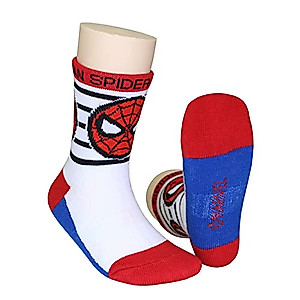 Marvel Super Hero Adventures Spider-Man Boys Toddler Crew Socks, 6 pack, Multicolor, 5-7 Years