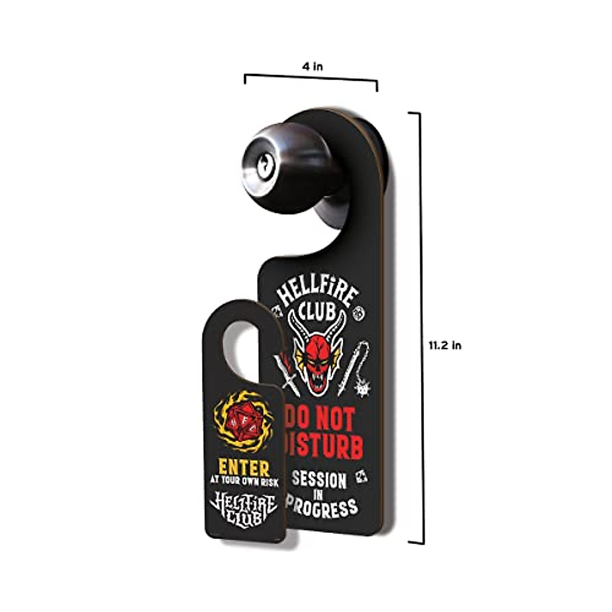Genuine Fred Stranger Things, Do Not Disturb Sign, Double-sided, Hellfire Club, Multicolor