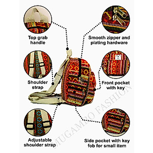 Generic Set Of Mini Backpack + Pen case + Coin Purse Hemp University Light Weight Backpack For Girl (Red),Small Backpack