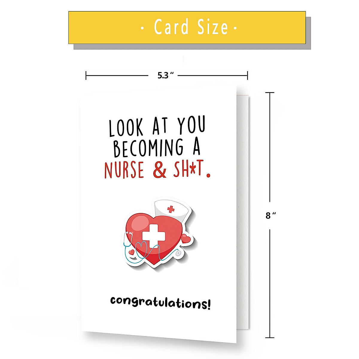 Asmallgf Nurse Graduation Card, Funny RN Nurse Graduation Gifts for Women Men, New Grad Nurse Gifts