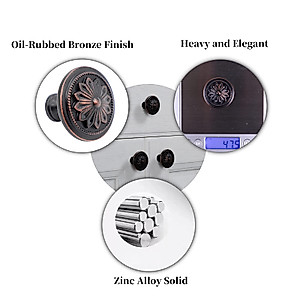 10 Pack - Oil Rubbed Bronze Cabinet Hardware: 1.4" Round Knobs for Cabinets & Drawers