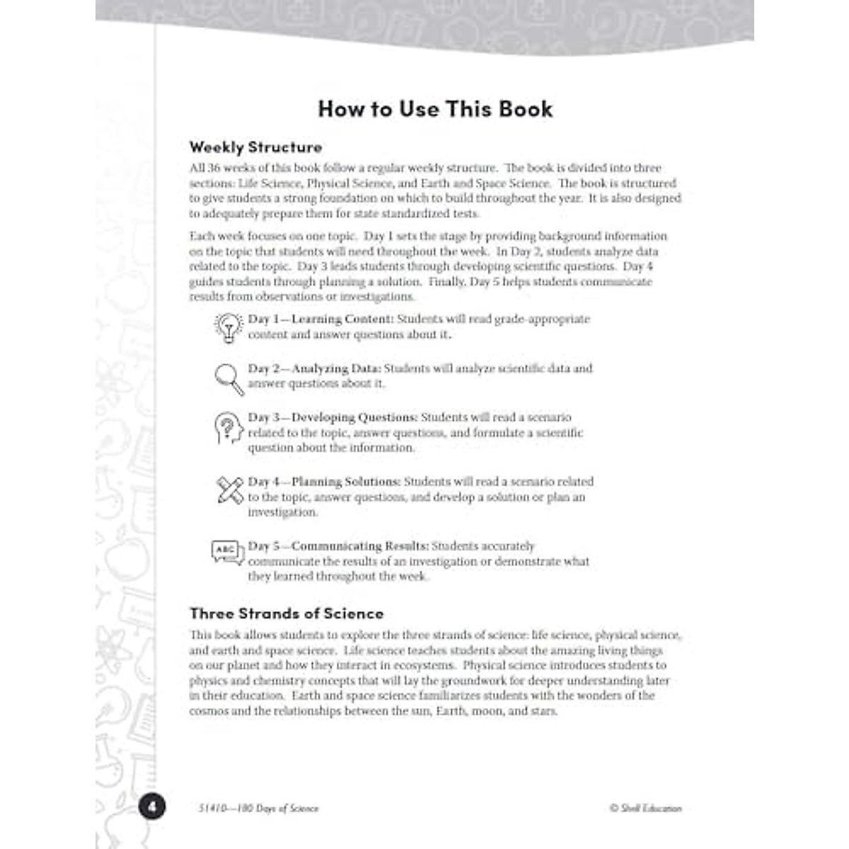 180 Days™: Science, Earth and Space Science for 4th Grade Practice Workbook for Classroom and Home, Cool and Fun Practice Created by Teachers (180 Days of Practice)