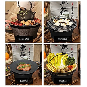 Mumu Tulio Japanese Cast Iron Teapot, Cast Iron Tea Kettle, Stovetop Tea Kettle for Boiling Hot Water Tea, Outdoors Table Top Grill Charcoal Traveling Picnics Garden Beach Party(Size:900)