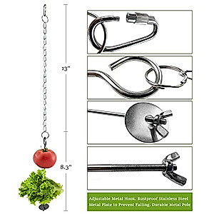 Chicken Toys, 6Pcs Oziyrnka Chicken Toys for Coop with Durable Long Chain, Chicken Swing Roomy Solid Wood, Chicken Coop Toys Fruits Feeder, Toys for Chickens, Chicken Xylophone