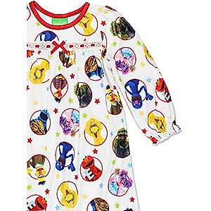 Sesame Street Elmo Infant Toddler Girls Granny Gown Nightgown (18 Months, White)