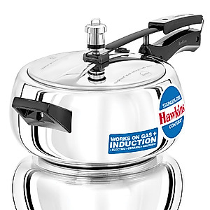 Hawkins SSC35 Induction Base Stainless Steel Pressure Cooker, 3.5L, Silver