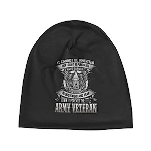 JOocla U.S Army Veteran Skull Cap Helmet Liner Beanie Hard Knit Hat Soft Lightweight Black