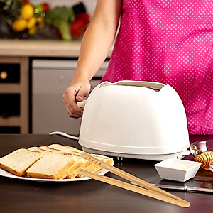 2 Pcs Toaster Tongs Bamboo Tongs Reusable Wooden Tongs Small Serving Tongs 7 Inches Long Tongs for Candy Pickle Waffle Sandwich Kitchen Grabber Tool