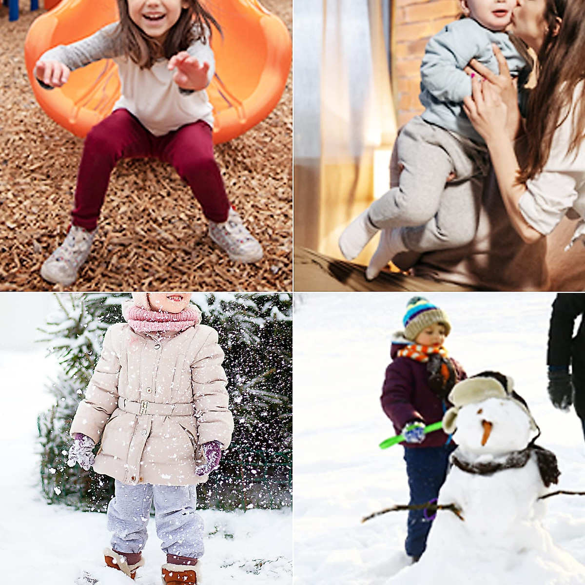 Witwot Girls Fleece Lined Leggings Winter Pants Warm Toddler Kids Thermal Leggings 4-5T Pink