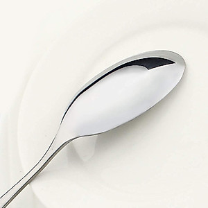 6 Pieces large Soup Spoons, Stainless Steel Spoon Premium Food Grade Large Dinner Spoons Unique Large Capacity Spoon Head Design can Accommodate more Food, Can Also be used as a Family Serving Spoon