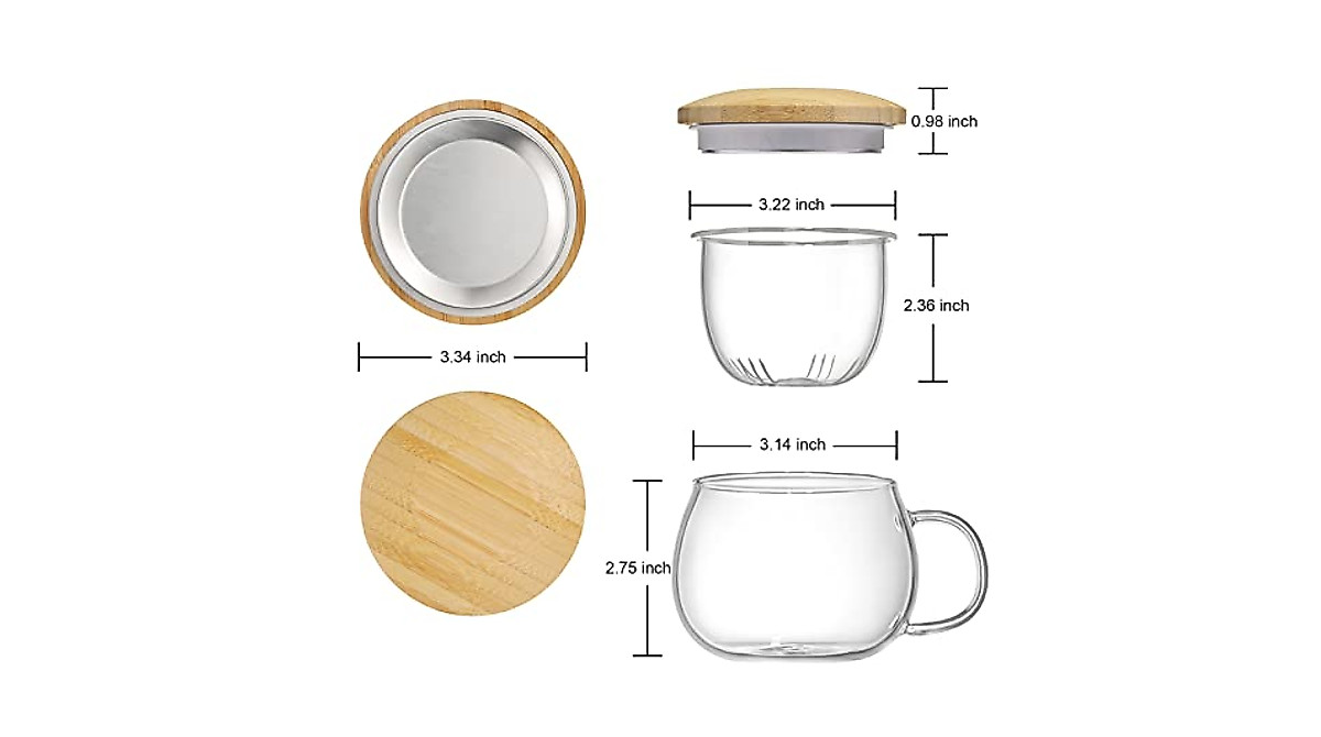 Lezero Glass Tea Infuser Cup Set - Brew Perfect Tea