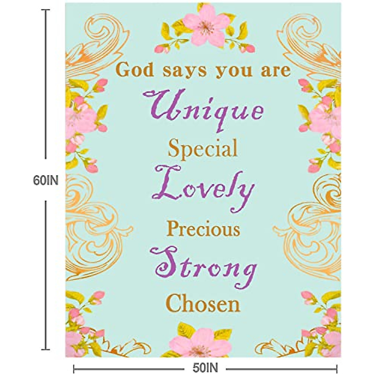 Simplive Christian Gifts for Women Religious Gifts 50x60 inch Throw Blanket with Inspirational Thoughts and Prayers-Religious Throw Blanket Catholic Gifts Birthday Gifts Spiritual Gifts for Women