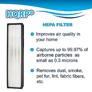 HQRP Air Filter Kit fits InvisiClean IC-7028 4 in 1 Full Size Tower model, 1x Cartridge Filter + 4-Pack Carbon Activated Pre-Filters