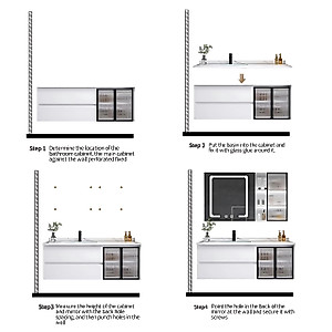 ZGNBSD Floating Bathroom Vanity with Sink - Modern Bathroom Vanity Contains Smart LED Defog Mirror | Solid Wood Freestanding Bathroom Vanity (White, 24'')