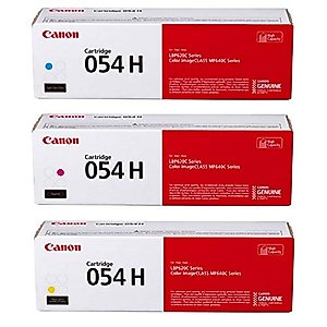 Canon Genuine 054 High Yield CMY Color Toner Cartridge Set