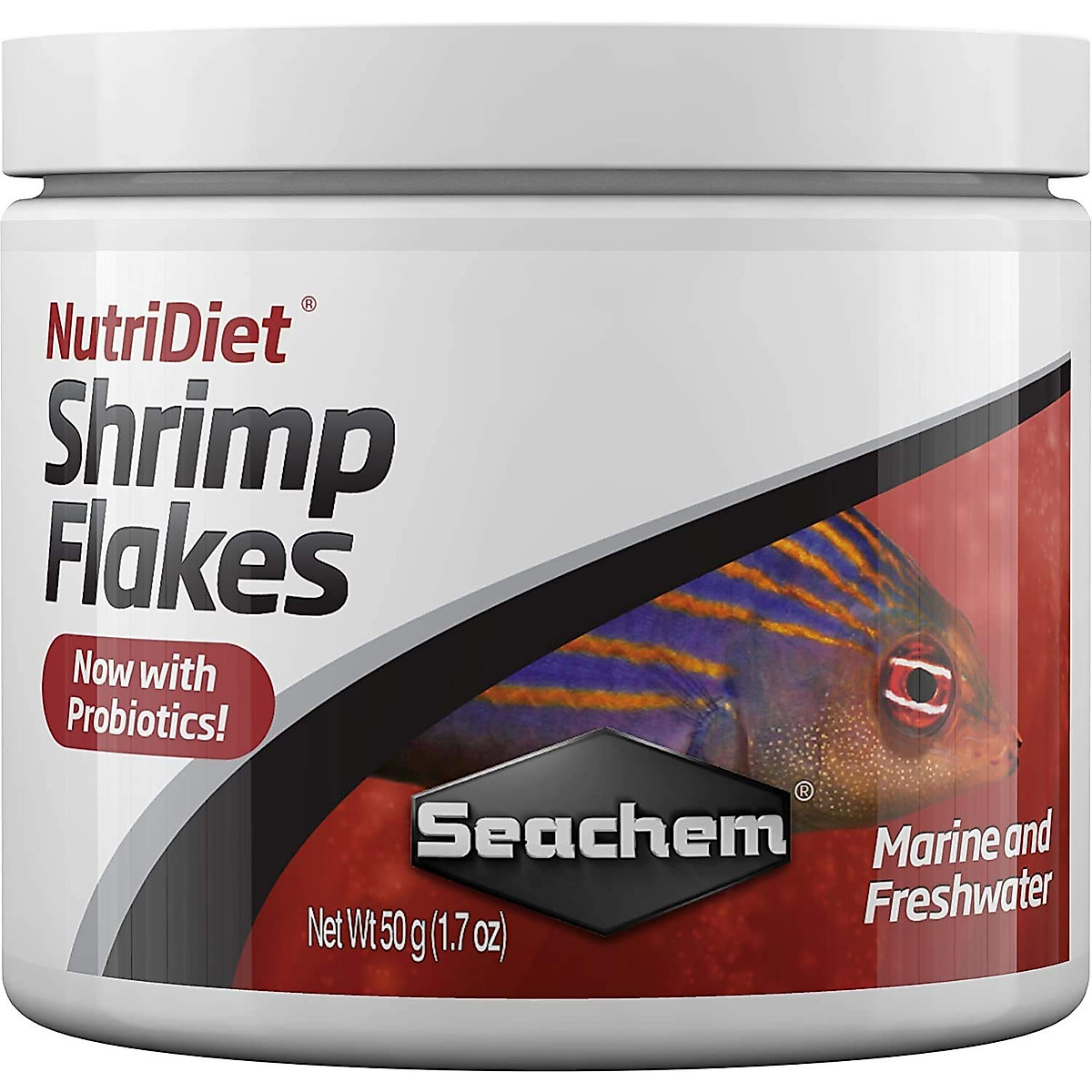 Seachem NutriDiet Shrimp Flakes - Probiotic Fish Food Formula with GarlicGuard 15g/.5oz