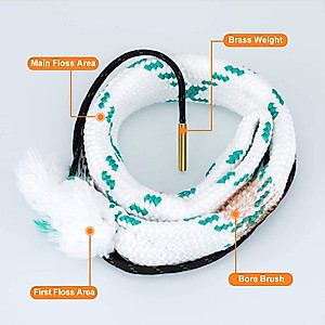 Gun Snakes Cleaner 12 GA Gauge Gun Cleaning kit Supplies Gun Barrel Cleaning Rope for Rifle Pistol Shotgun Brass Brush Cleaning Cord