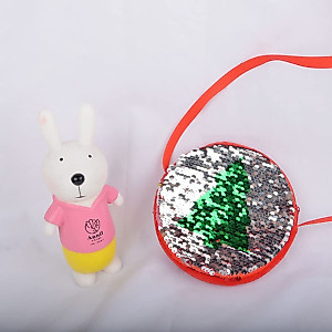 ABOOFAN 4 Pcs Shoulder Bag for Girls Xmas Messenger Bag Christmas Party Bag Fillers Kids Change Purse Christmas Coin Bag Christmas Coin Pouch Kids Messenger Bag Christmas Tree Child Wallet