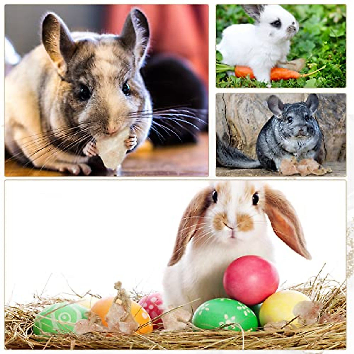 Himalayan Small Pets Lick Salt Block on Rope Natural Small Animal Mineral Salt Block Chew Toys with Hanging Rope Rabbit Mineral Salt Chew Treat Supplies for Bunny Chinchilla Hamster Ferret (8PCS)