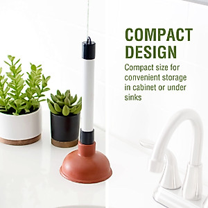 LDR 512 3110A Sink Drain Bathrooms, Kitchens, Baths, Showers Compact and Powerful Easy to Store and Hide, Mini Plunger