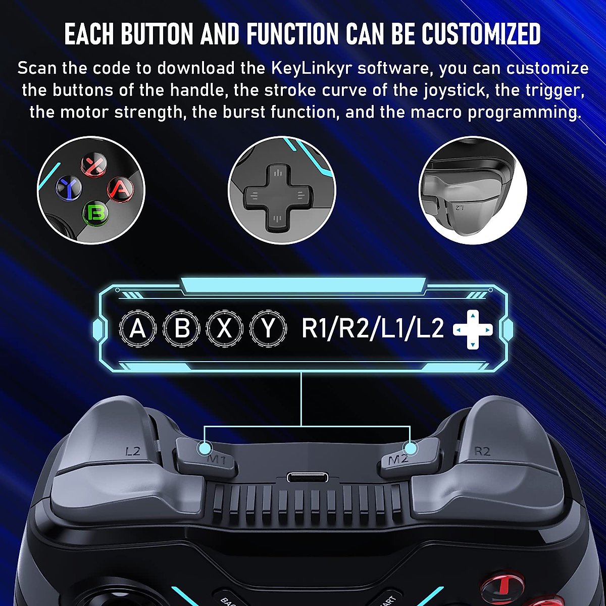 Diswoe Wireless Controller for Switch/Lite/OLED, Controller with a Mouse Touch Feeling on Back Buttons, Pro Controller with Wake-up,Programmable, Turbo Function
