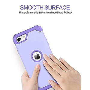 BENTOBEN iPhone SE 2022 Phone Case, iPhone SE 2020 Case, Heavy Duty 3 in 1 Full Body Rugged Shockproof Hybrid Hard PC Soft Rubber Bumper Drop Protective Girls Women 4.7 SE Cover, Light Purple/Lavender