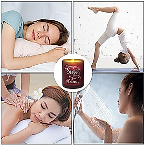Scented Candles Gifts for Women, Sister Gifts - Always My Sister Forever My Friend - Birthday Gifts for Friends Female, Sister Birthday Gifts, Soy Wax Candles Gifts for Women (Vanilla)