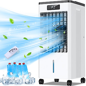 Portable Air Conditioners, 3-IN-1 Evaporative Air Cooler w/4 Modes 3 Speeds, 1.6 Gal Water Tank, Swamp Cooler w/Remote, Windowless Air Conditioner w/12H Timer, Portable AC for Room Office Multicolor