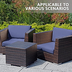 SUSIE'S GARDEN 4p Patio Cushion Covers Outdoor Patio Cushions Covers Replacement Waterproof with Zipper for 2 Pcs Patio Furniture Set, Slipcovers for Outdoor Cushions Dark Blue, Covers Only