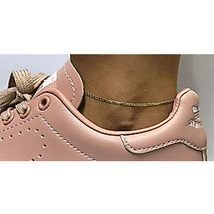 14K Gold Anklets for Women. 14K 10 Inch Anklet, Gold Flat Mariner Anklet,Dainty Anklet Summer Beach Gold Jewelry, Foot Jewelry Ankle (Marina Link)