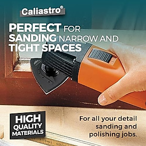 Triangle Sanding Pads for Oscillating Multitool with Universal Quick-Release - 3 Pack of 3-1/8 Inch Sander Pads for Hook & Loop Sandpaper- Caliastro