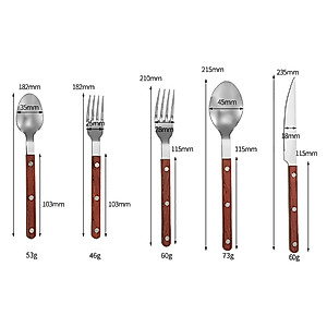 Wooden Handle Flatware Set for 6, 30-Pieces Silverware Set Food-Grade Stainless Steel Cutlery Kitchen Utensils Set Apartment Essentials Dishwasher Safe Wedding Banquet Best Gift Combo