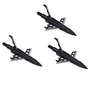 New Archery Products NAP DK4 Hunting Crossbow Spitfire Hybrid Mechanical 1 3/8" Cutting Diameter Broadhead 3 Pieces Pack, 100 grain