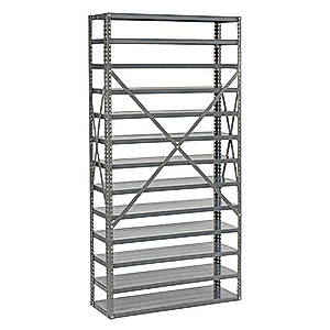 Global Industrial 13 Shelf Steel Shelving with (60) 4" H Plastic Shelf Bins, Blue, 36x12x72