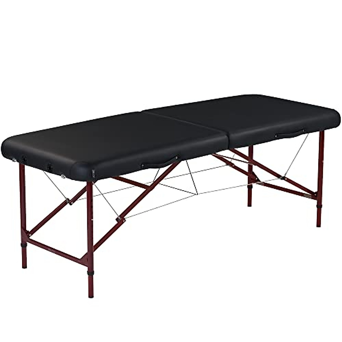 Master Massage Zephyr Lightweight Portable Massage Table Package- Tattoo Table- Spa Bed (Black, Maroon)